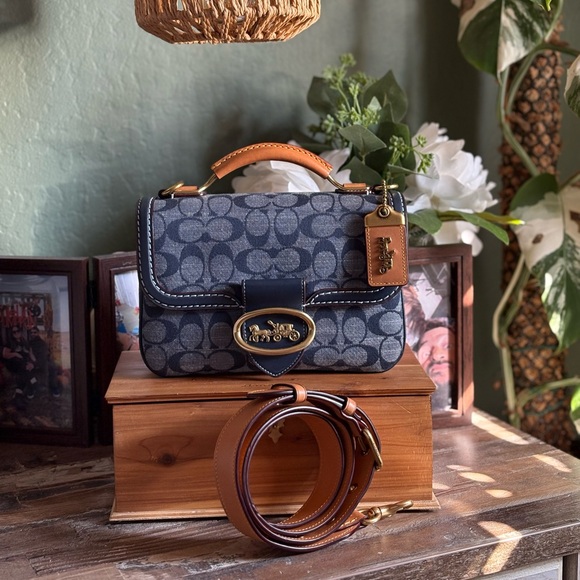 Coach | Bags | Coach Riley Top Handle 22 In Signature Chambray | Poshmark